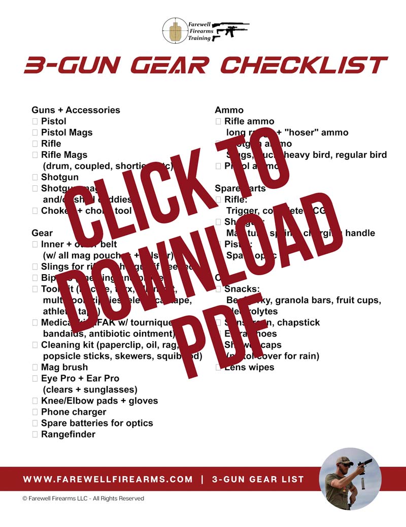 3-Gun Gear Checklist - Farewell Firearms